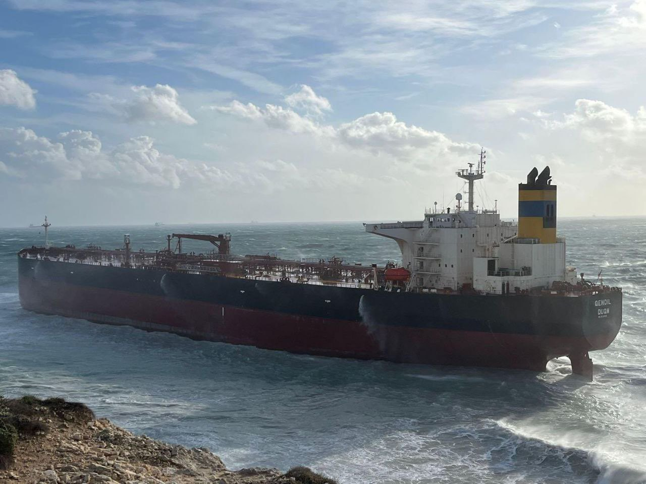 Sanctioned shadow fleet oil tanker Qendil runs aground in the Aegean ...